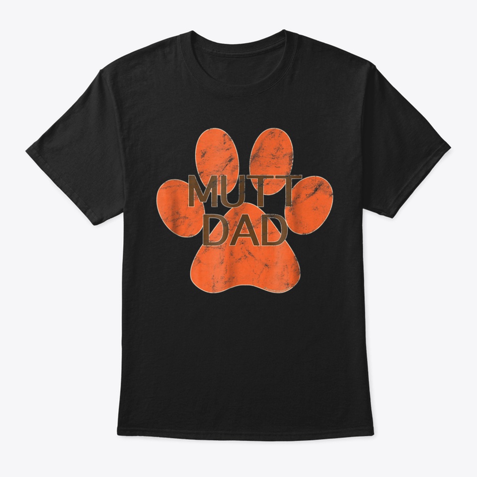 Mutt Dad Orange Dog Paw Print Distressed Products | Spring