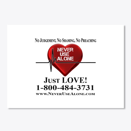 Never Use Alone Merch - Just LOVE Stickers