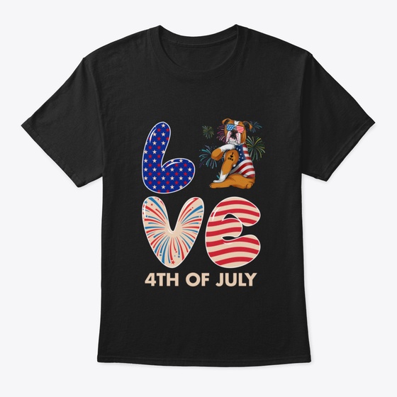 4th Of July Love English Bulldog Dog Tat Products | Spring