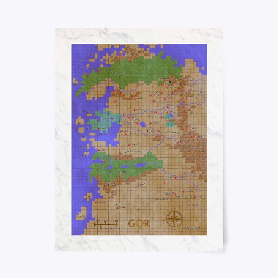 Map Of Gor Products from Postmortem Studios